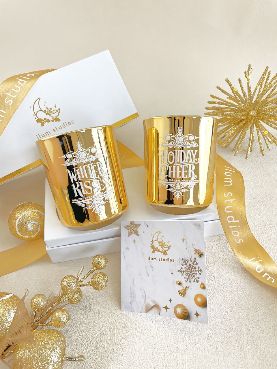 Gilded Duo Gift Set - 2 7oz Gilded Candles in Gift Box – Ilum Studios
